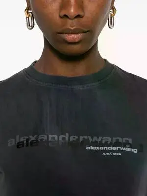 Alexander Wang Logo-print Cotton T-shirt - Grey