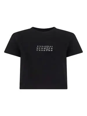 MAISON MARGIELA Numbers Motif Cropped T-shirt - Black