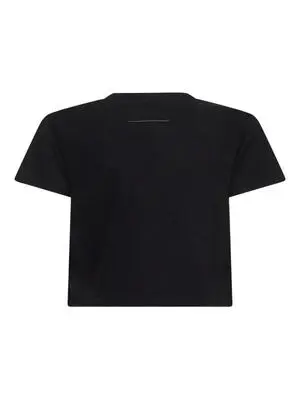 MAISON MARGIELA Numbers Motif Cropped T-shirt - Black