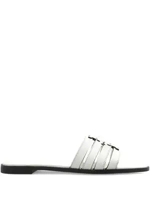 Tory Burch Leather Flat Sandals - White