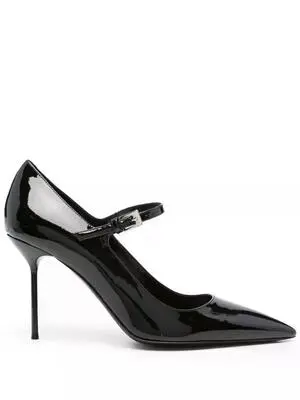 Paris Texas 90mm Leather Heeled Pumps - Black