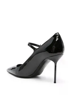 Paris Texas 90mm Leather Heeled Pumps - Black