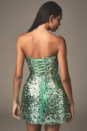 BRONX AND BRONCO Maraya Strapless Sequin Mini Dress