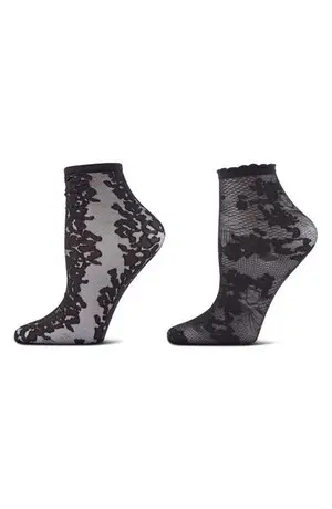 Natori Sheer Shortie Assorted 2-pack Socks - Black