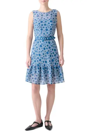 Akris Stripe Dot Seersucker Dress