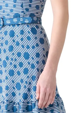 Akris Stripe Dot Seersucker Dress