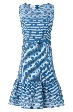 Akris Stripe Dot Seersucker Dress