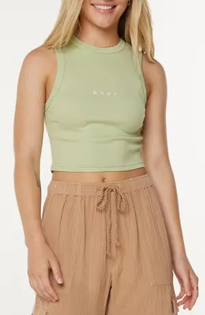 Roxy Roxify Crop Rib Tank Top - Tarragon Roxify