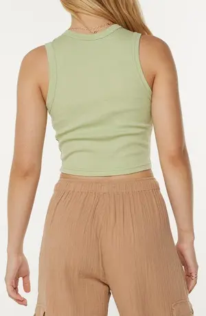 Roxy Roxify Crop Rib Tank Top - Tarragon Roxify