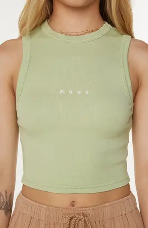 Roxy Roxify Crop Rib Tank Top - Tarragon Roxify
