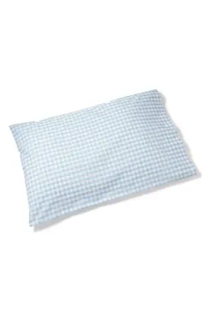 PETITE PLUME Light Gingham Set Of 2 Cotton Percale Pillowcases - Blue