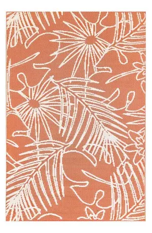 MAD MATS Palm Leaf Salmon & White - Salmon Orange And White
