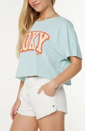 Roxy Oversized Cropped Graphic T-shirt