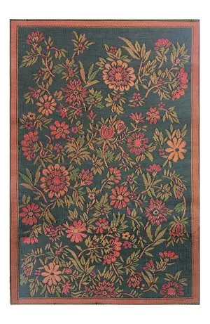 MAD MATS Wildflowers Hunter Green - Dark Green And Pink