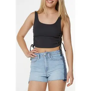 Roxy Surf Stoked Crop Rib Tank - Phantom Solid