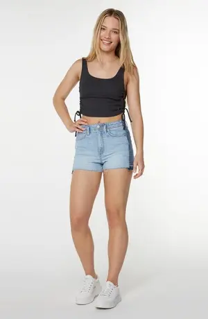 Roxy Surf Stoked Crop Rib Tank - Phantom Solid