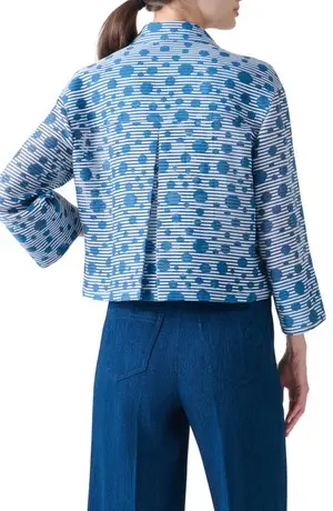 Akris Stripe Dot Organza Crop Jacket