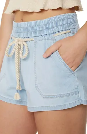 Roxy Denim Shorts With Tie Waist