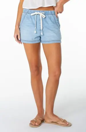 Roxy Denim Shorts With Tie Waist - Stranded