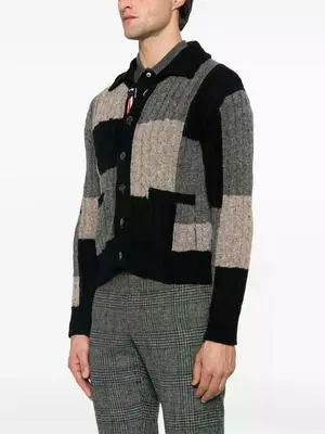 Thom Browne Patchwork Cable-knit Cardigan
