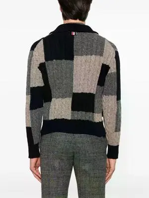 Thom Browne Patchwork Cable-knit Cardigan