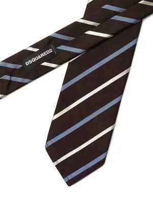 Dsquared2 Striped Neck Tie - Brown