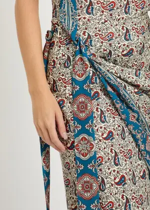 Rabanne Paisley Satin Maxi Skirt