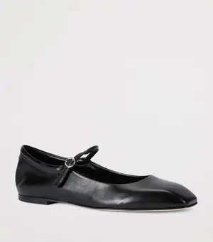AeydĒ Leather Uma Mary Jane Flats - Black