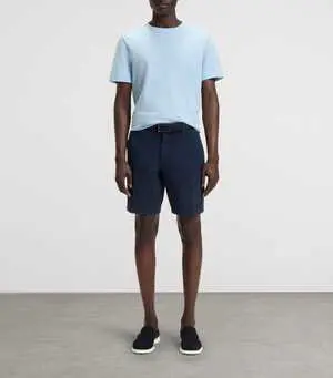 BOSS Stretch Cotton Slim-fit Shorts - Blue