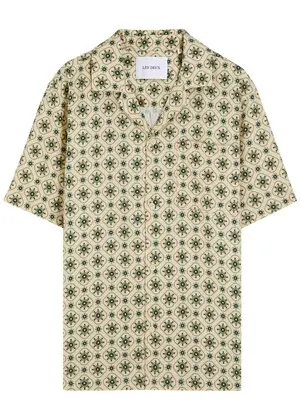 LES DEUX Lukas Aop Patterned Woven Shirt - Ivory