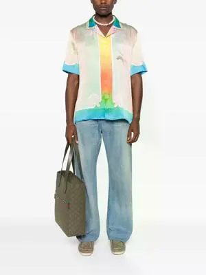Casablanca Lucid Dreams Graphic-print Silk Shirt - Pink