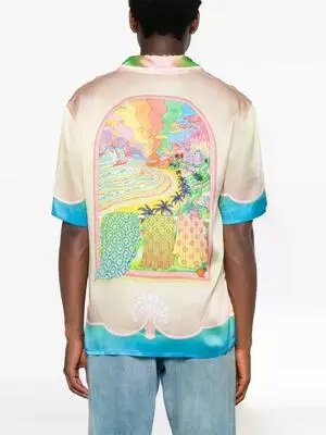 Casablanca Lucid Dreams Graphic-print Silk Shirt - Pink