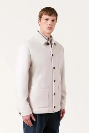 AUTORE Borg Overshirt Jacket - Beige