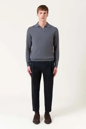 AUTORE Brando Cotton Gabardine Trousers - Blu