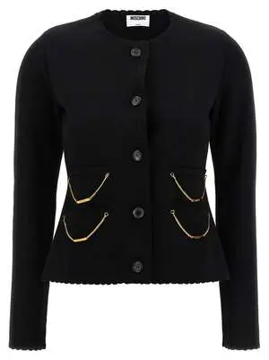 Moschino Chain Detailed Cardigan - Black