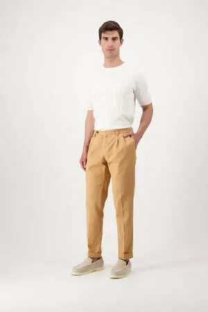 AUTORE Bg02 Cotton And Linen Trousers - Beige