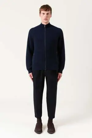 AUTORE Grant Wool And Cashmere Cardigan - Blu Notte