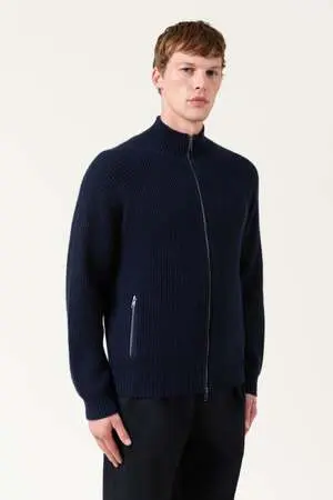 AUTORE Grant Wool And Cashmere Cardigan - Blu Notte