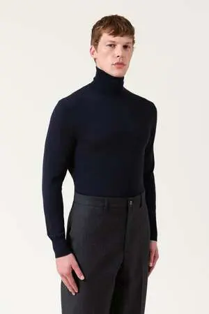 AUTORE Cooper Merino Wool Turtleneck - Blu