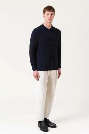 AUTORE Freeman Merino Wool Cardigan - Blu