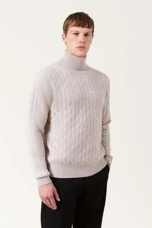 AUTORE Wool And Cashmere Curtis Turtleneck Sweater - Beige