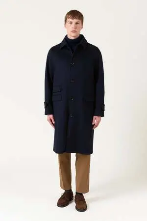 AUTORE Wool Windsor Coat - Blu Notte