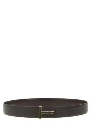 TOM FORD Reversible Belt With 't' Logo - Brown