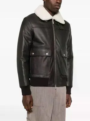 Eleventy Shearling Bomber Jacket