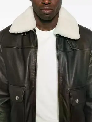Eleventy Shearling Bomber Jacket