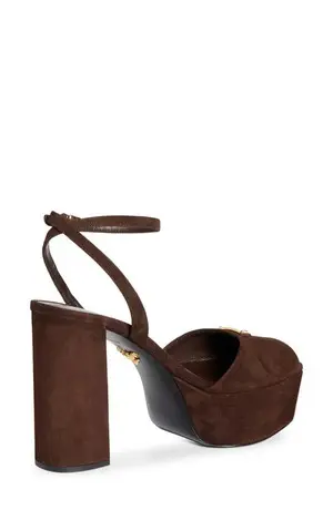 Prada Logo Platform Sandal - Moro