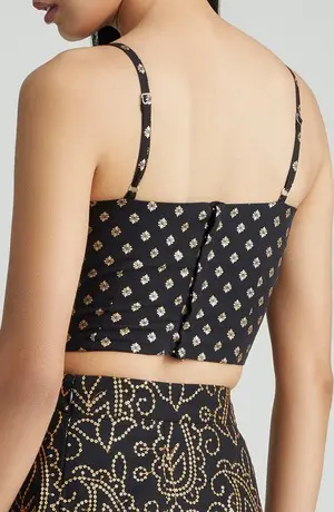 HOLICHIC Eva Brocade Silk Crop Top