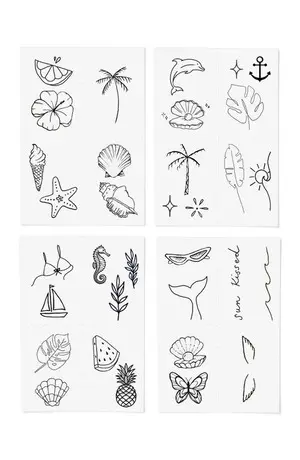 INKED BY DANI Paradise Pack Temporary Tattoos - Black