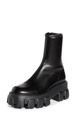Prada Monolith Lug Sole Bootie - Nero