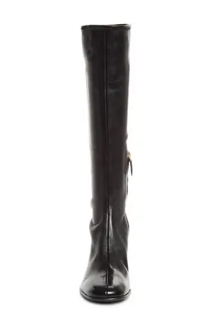Prada Stretch Leather Knee-high Boots - Nero